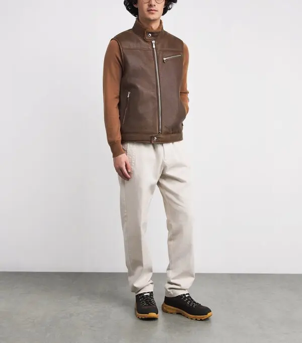 Eleventy Lambskin Shearling Gilet