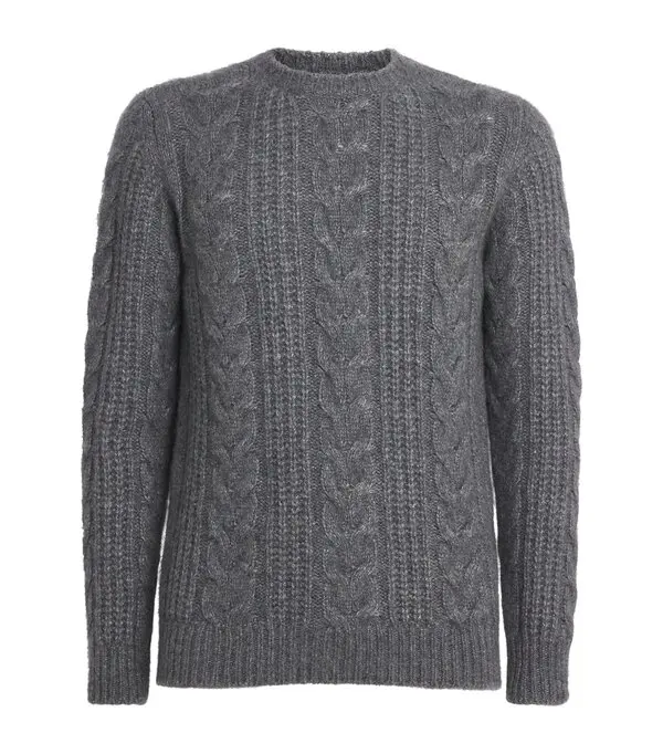 Eleventy Cashmere-silk Braided Sweater