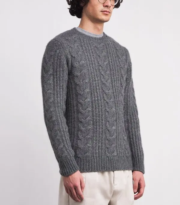 Eleventy Cashmere-silk Braided Sweater