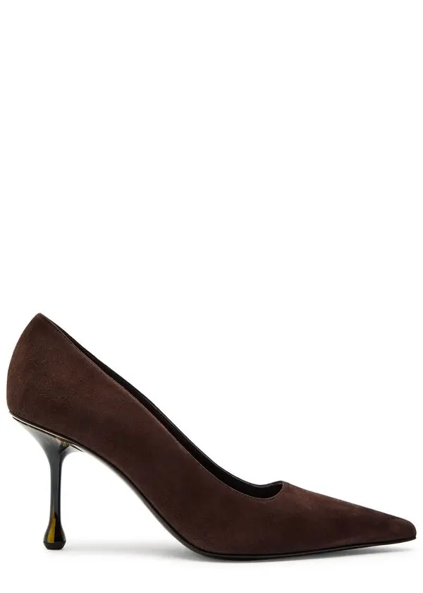 JIMMY CHOO Ixia 95 Marble-heel Suede Pumps