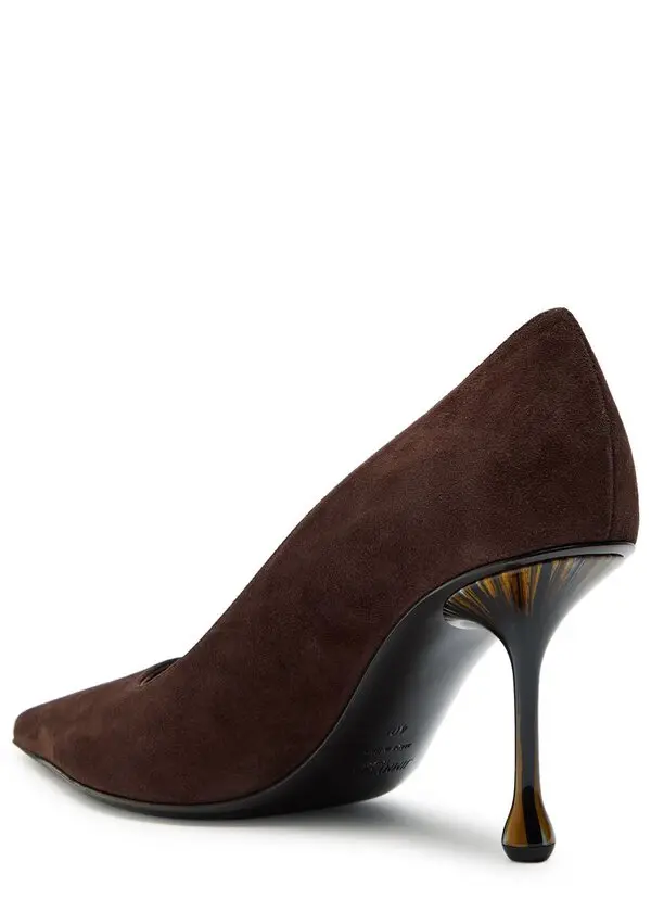 JIMMY CHOO Ixia 95 Marble-heel Suede Pumps