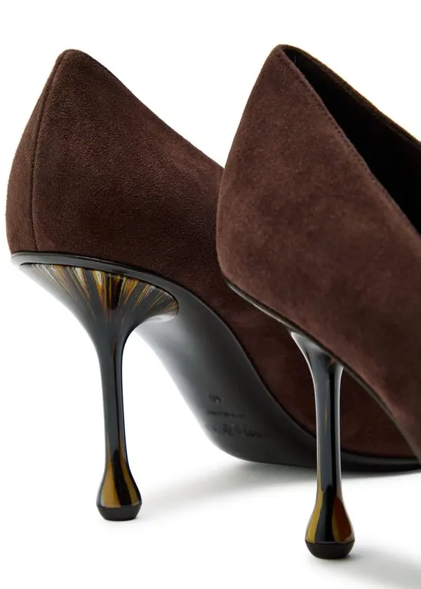 JIMMY CHOO Ixia 95 Marble-heel Suede Pumps