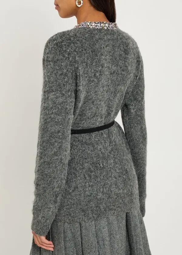 SELF-PORTRAIT Crystal-embellished Knit Cardigan