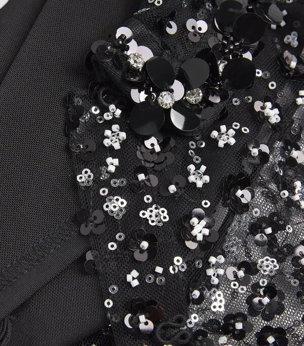 Maje Rhinestone Embellished Polo Top