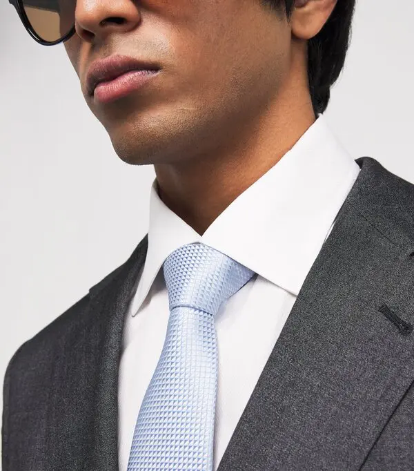 Emporio Armani Silk-blend Neck Tie - Blue