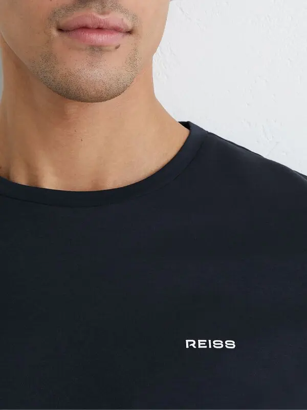 REISS Selby Cotton Logo Crew-neck T-shirt