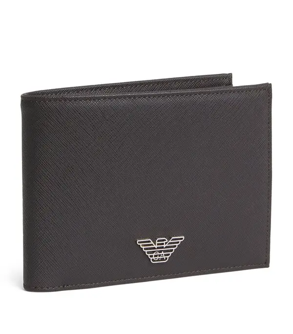 Emporio Armani Leather Bifold Wallet - Black