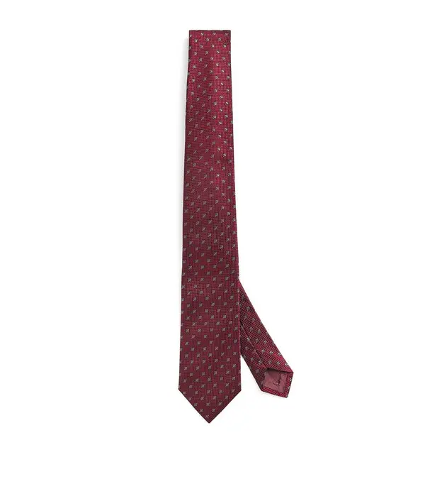 Emporio Armani Silk Jacquard Neck Tie - Red