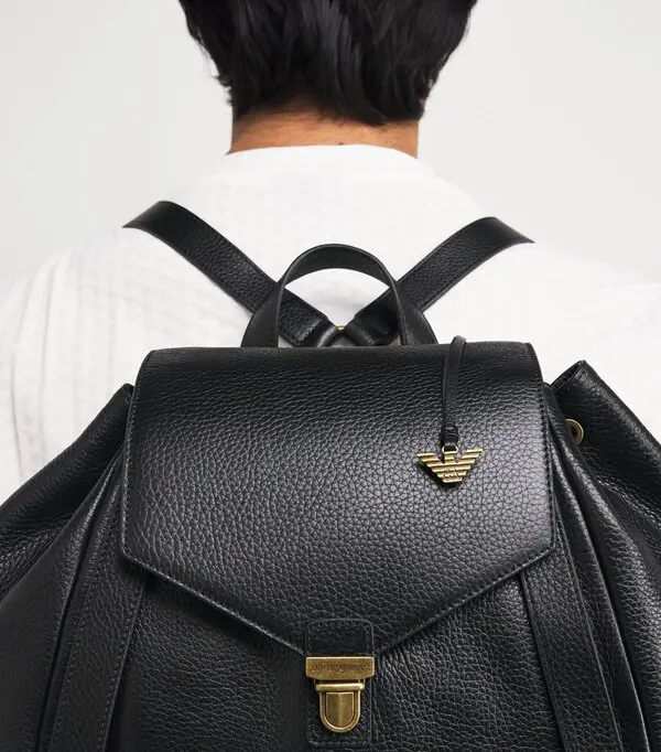 Emporio Armani Pebbled Leather Backpack
