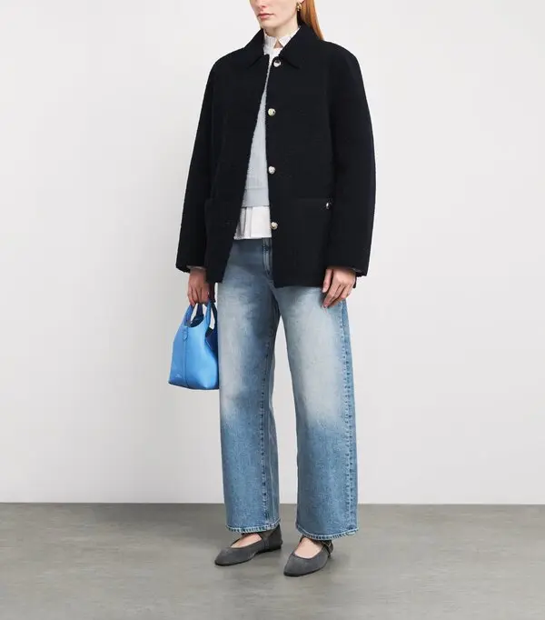 Maje Faux Shearling Reversible Jacket