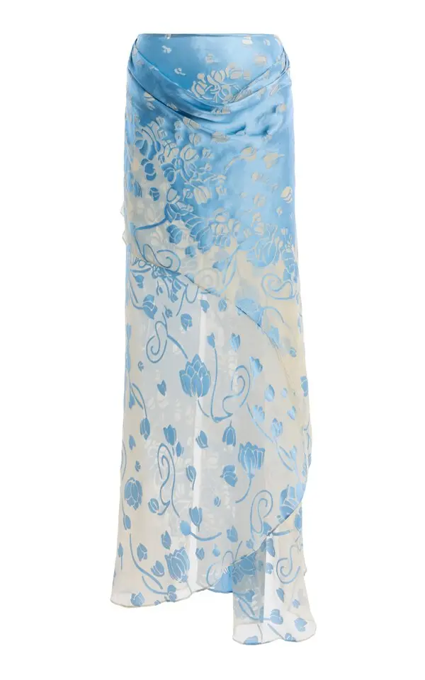 Christopher Esber Draped Burnout Maxi Skirt