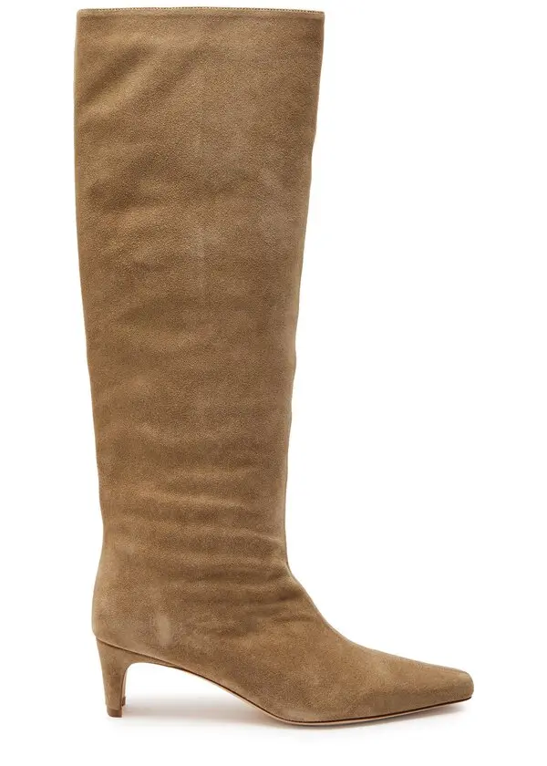 Staud Suede Knee-high Boots - Beige