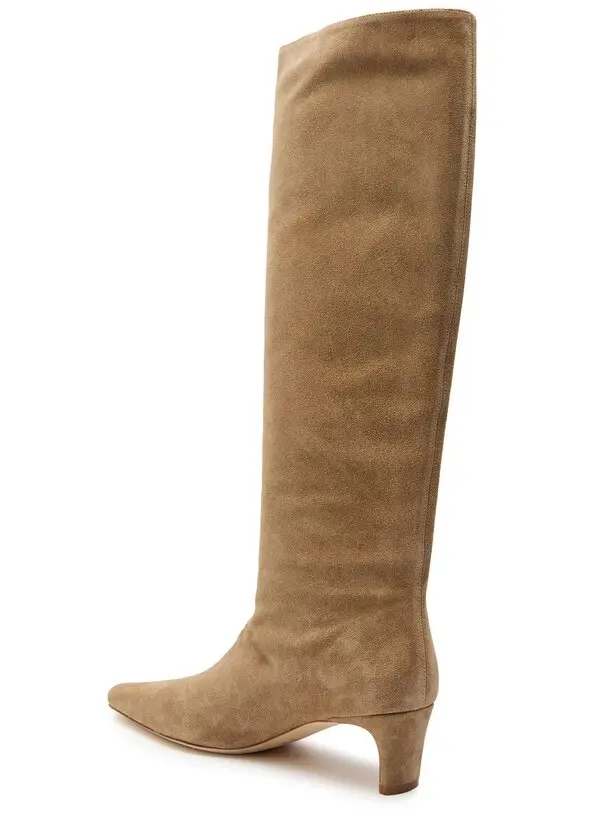 Staud Suede Knee-high Boots - Beige