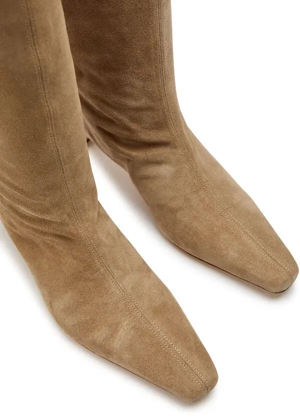 Staud Suede Knee-high Boots - Beige