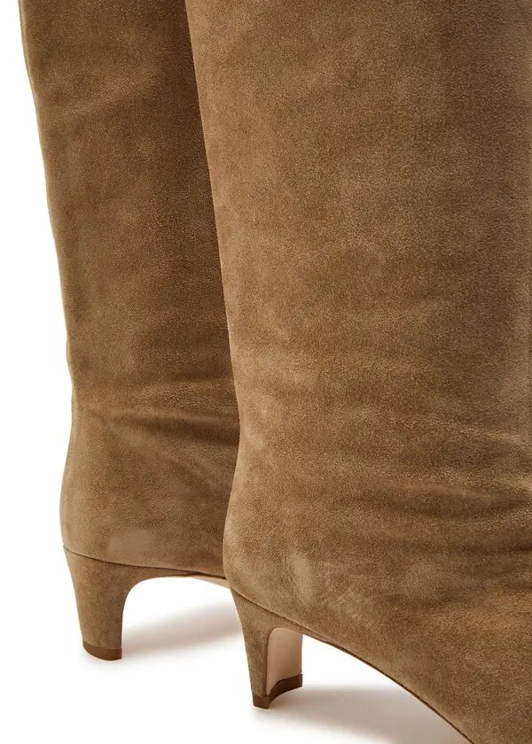 Staud Suede Knee-high Boots - Beige