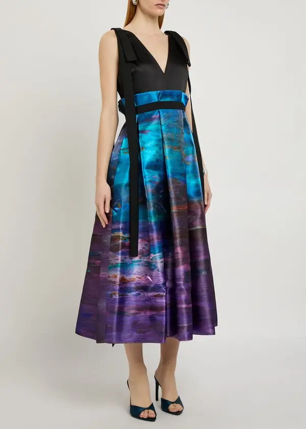 ROKSANDA Runa Printed Satin Midi Dress