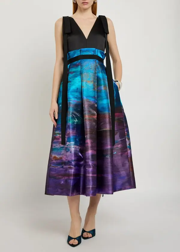 ROKSANDA Runa Printed Satin Midi Dress