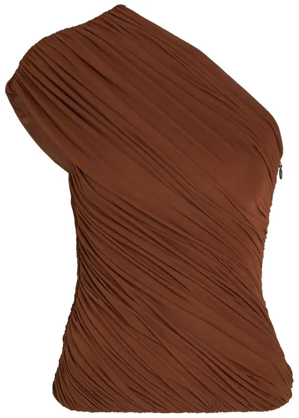 Ronny Kobo Camina Asymmetric Ruched Top