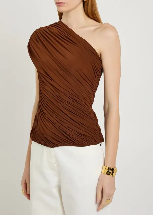 Ronny Kobo Camina Asymmetric Ruched Top
