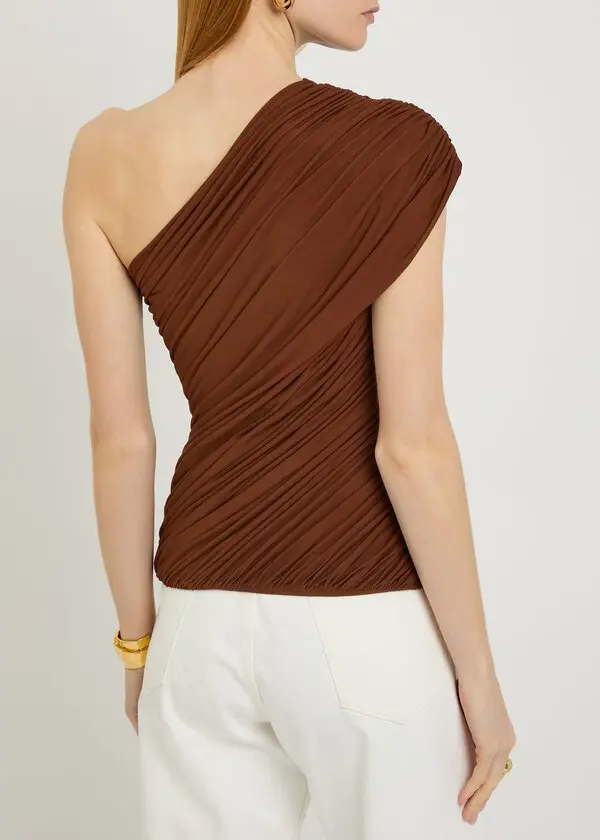Ronny Kobo Camina Asymmetric Ruched Top