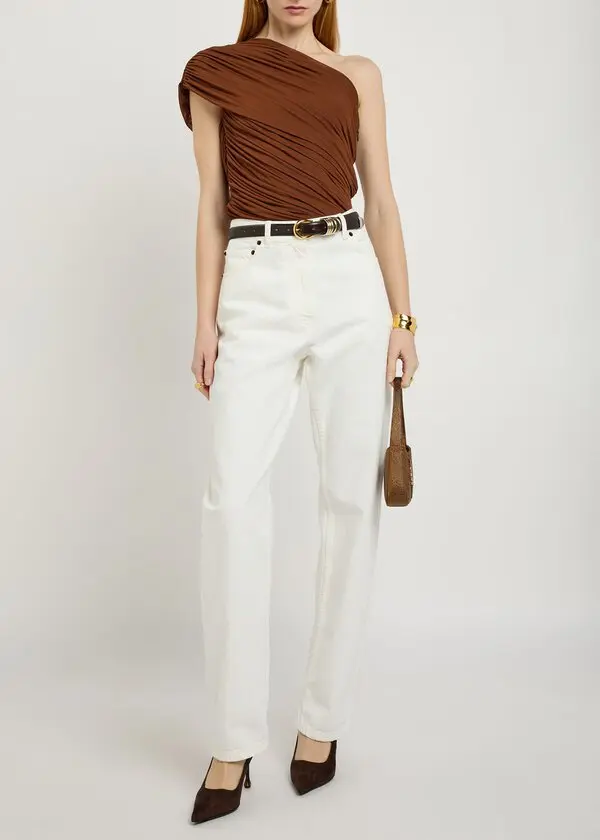 Ronny Kobo Camina Asymmetric Ruched Top