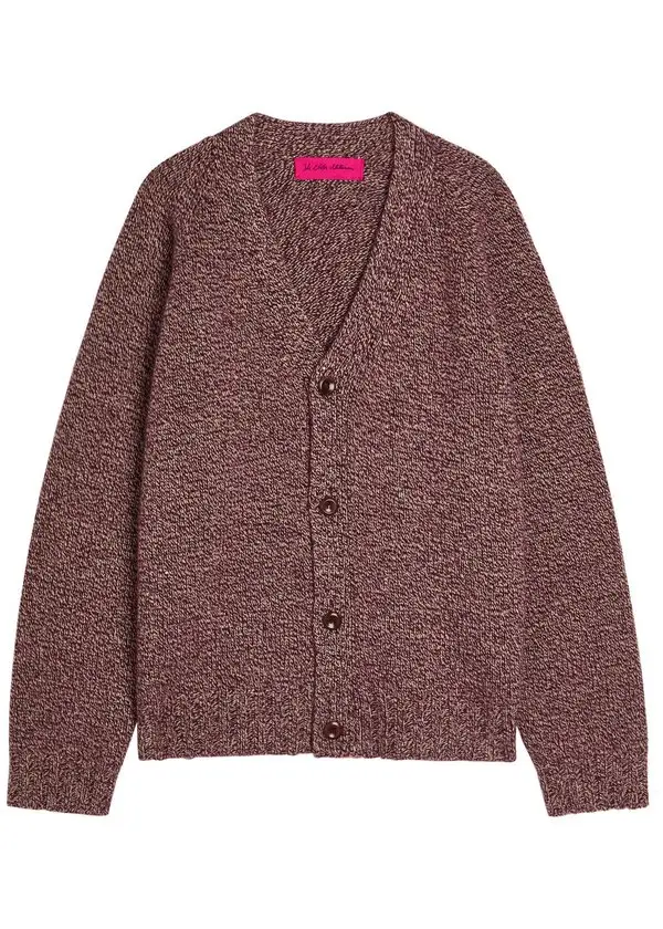 THE ELDER STATESMAN Cashmere Cardigan - Burgundy