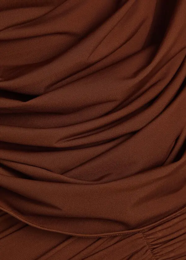 brown v chapman dress The Carmella Dress in Chocolate Peony Print 0 / Chocolate Peony Print main image 1