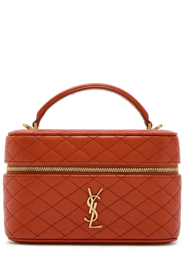 Saint Laurent Gaby Mini Quilted Top Handle Bag - Red
