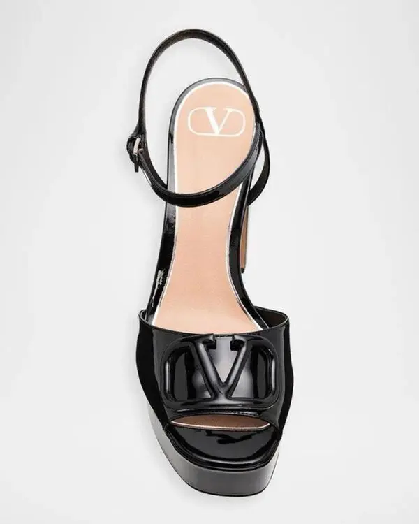 Valentino Garavani 115mm Vlogo Platform Sandals - Nero