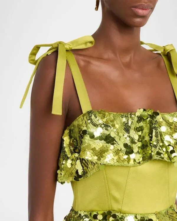 AKNVAS Asta Sequined Midi Dress