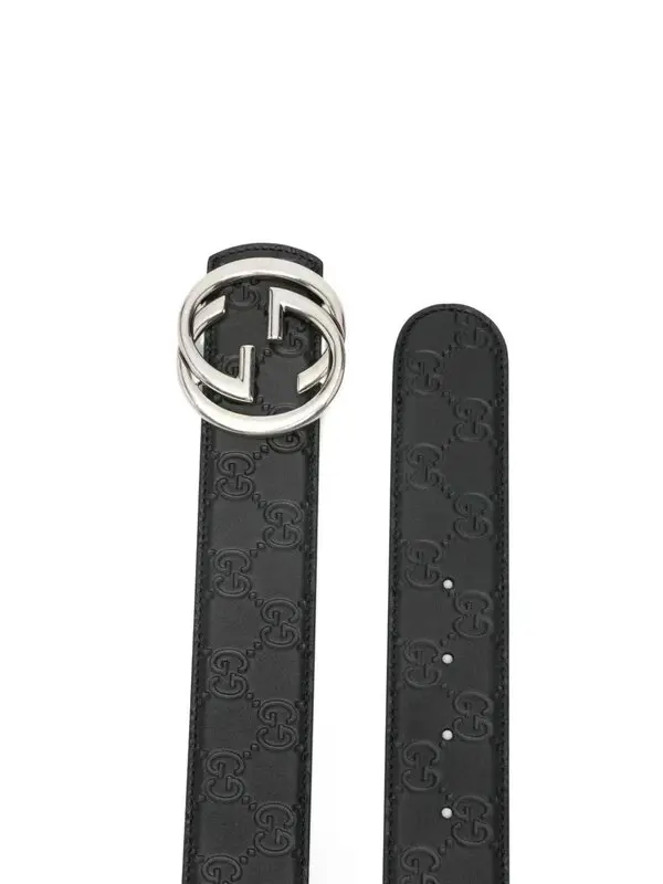 Gucci Logo-buckle Patterned Belt