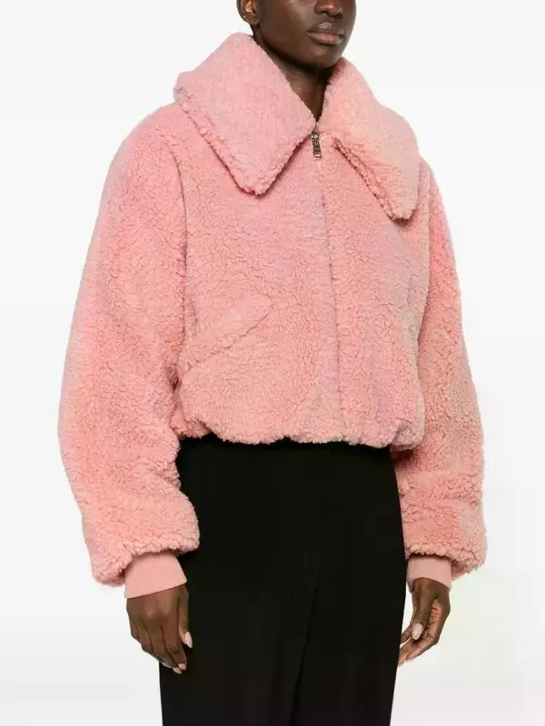 Givenchy Faux-shearling Cropped Jacket - Pink
