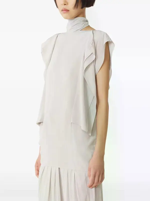 LANVIN Ruffled High-neck Blouse