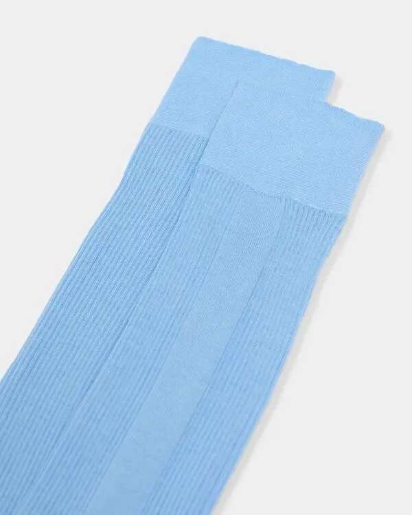 TOM FORD Ribbed Cotton Crew Socks - Turquoise
