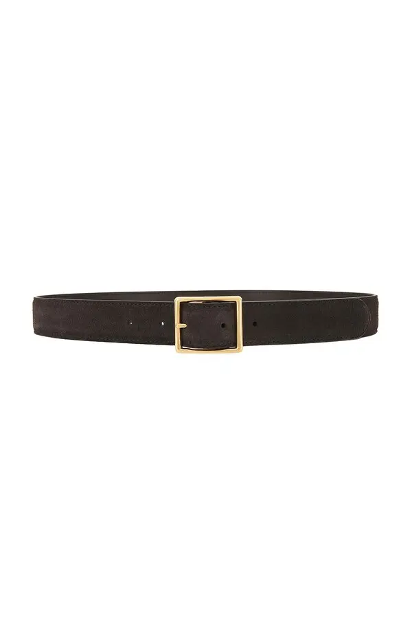 NILI LOTAN Gabriele Belt - Espresso With Gold Buckle