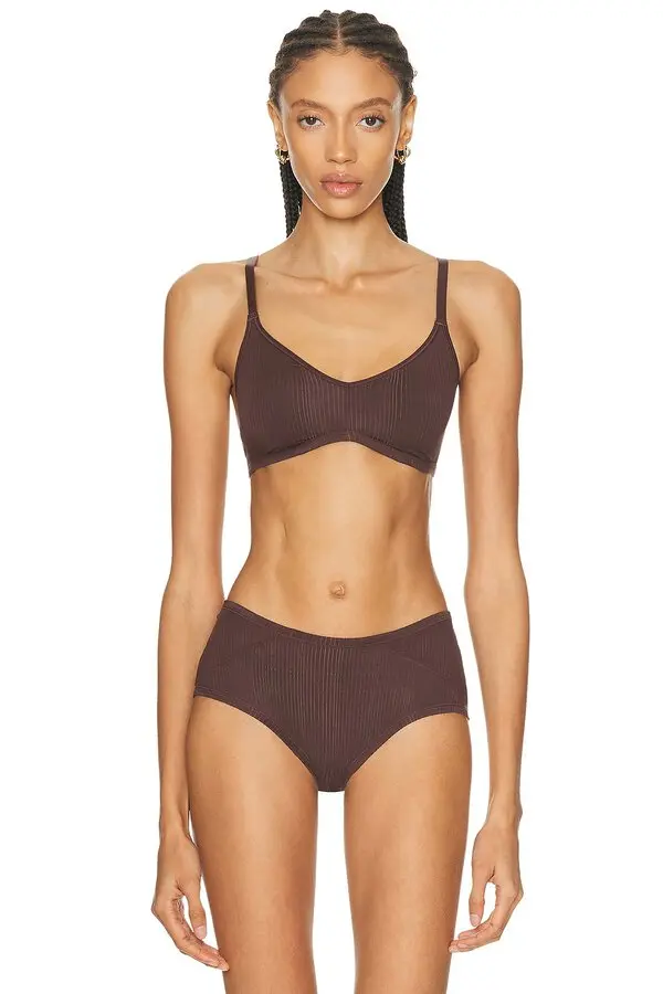 NEGATIVE UNDERWEAR Whipped Non-wire Bra In Brown - Espresso