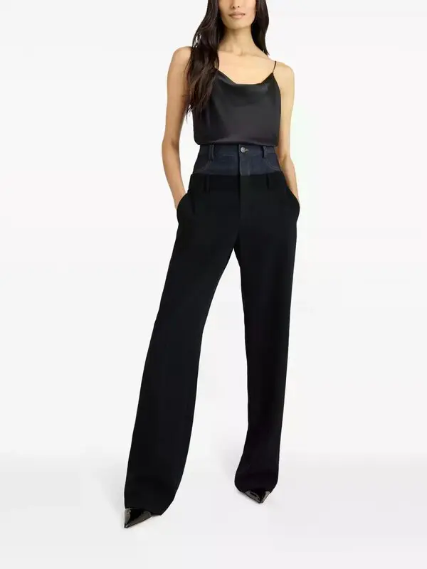 Cinq À Sept Dionne Crepe And Denim Trousers