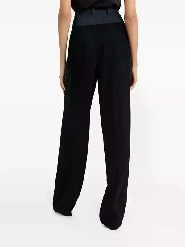 Cinq À Sept Dionne Crepe And Denim Trousers