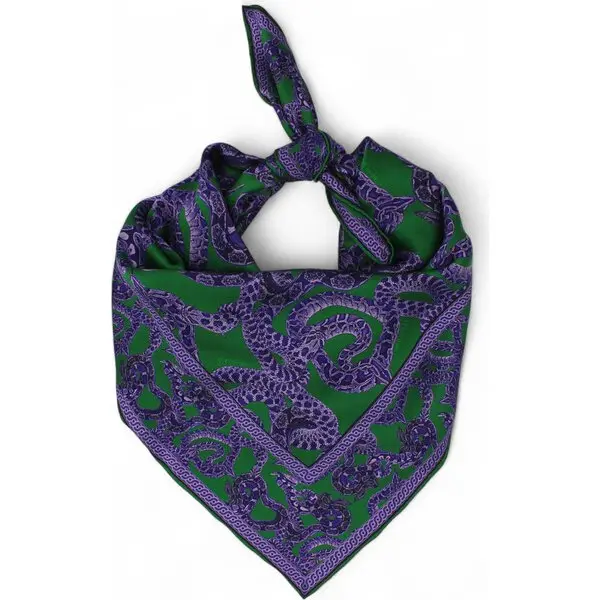 MONZLAPUR Silk Snake Scarf - Purple X Jade