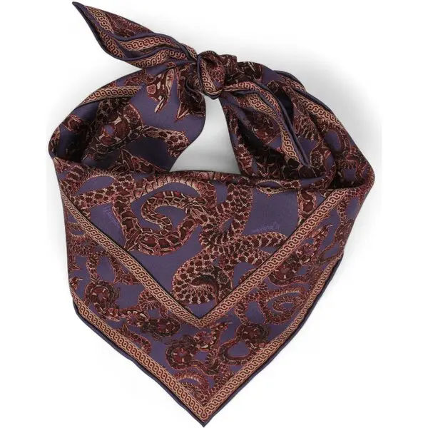 MONZLAPUR Silk Snake Scarf - Purple X Vino