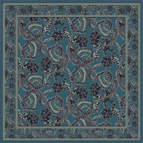 MONZLAPUR Silk Snake Scarf - Teal X Mint