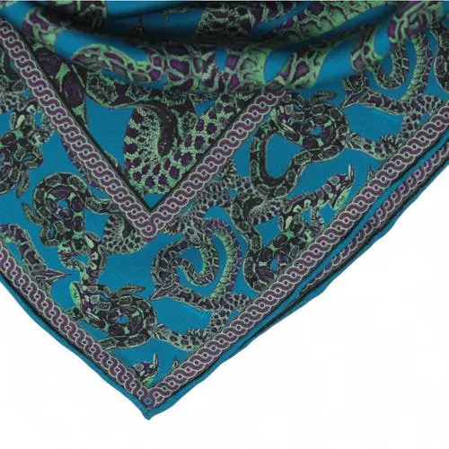 MONZLAPUR Silk Snake Scarf - Teal X Mint