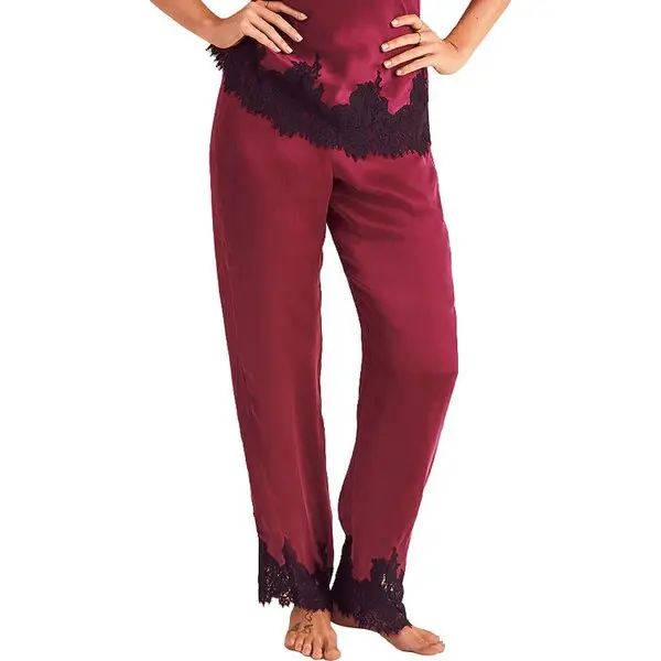 ADORE ME Vegan Pajama Atelier Collection Silk Pant - Dark Red