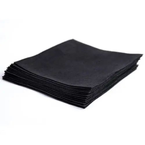 Solino Home Linen Cocktail Napkins Set Of 12, 6 X 6 Inch For Dining Table - Black