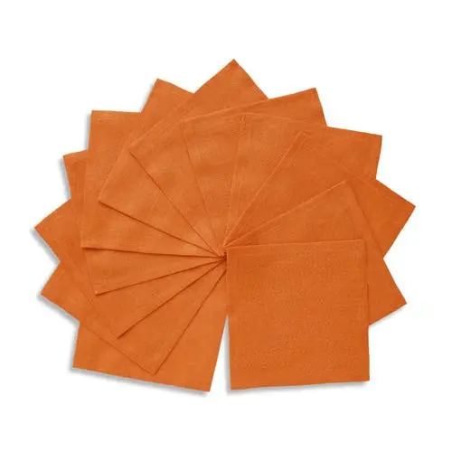 SOLINO HOME Linen Cocktail Napkinsfete - Pumpkin