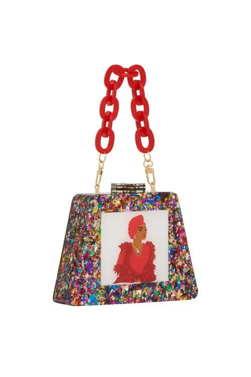 LARALLAN Ade Acrylic Dinner Clutch - Multi Confetti