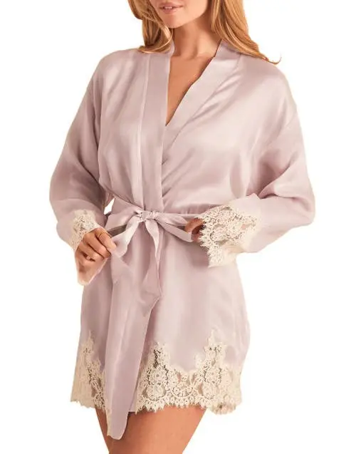 ADORE ME Vegan Atelier Collection Silk Robe - Light Pink