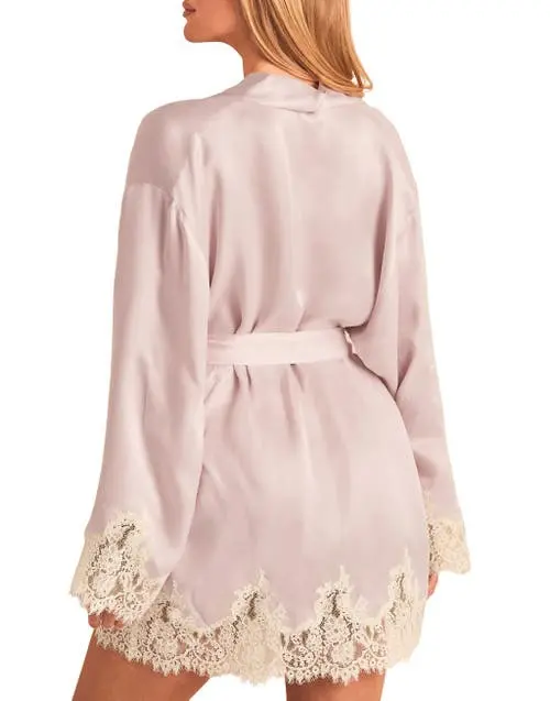 ADORE ME Vegan Atelier Collection Silk Robe - Light Pink