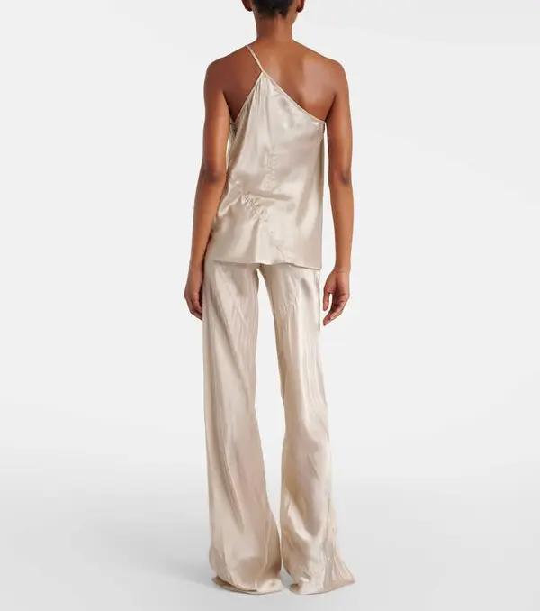 Rick Owens Satin Flared Pants - Beige