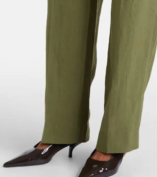 BLAZÉ MILANO Midday Sun Wide-leg Linen Pants - Green